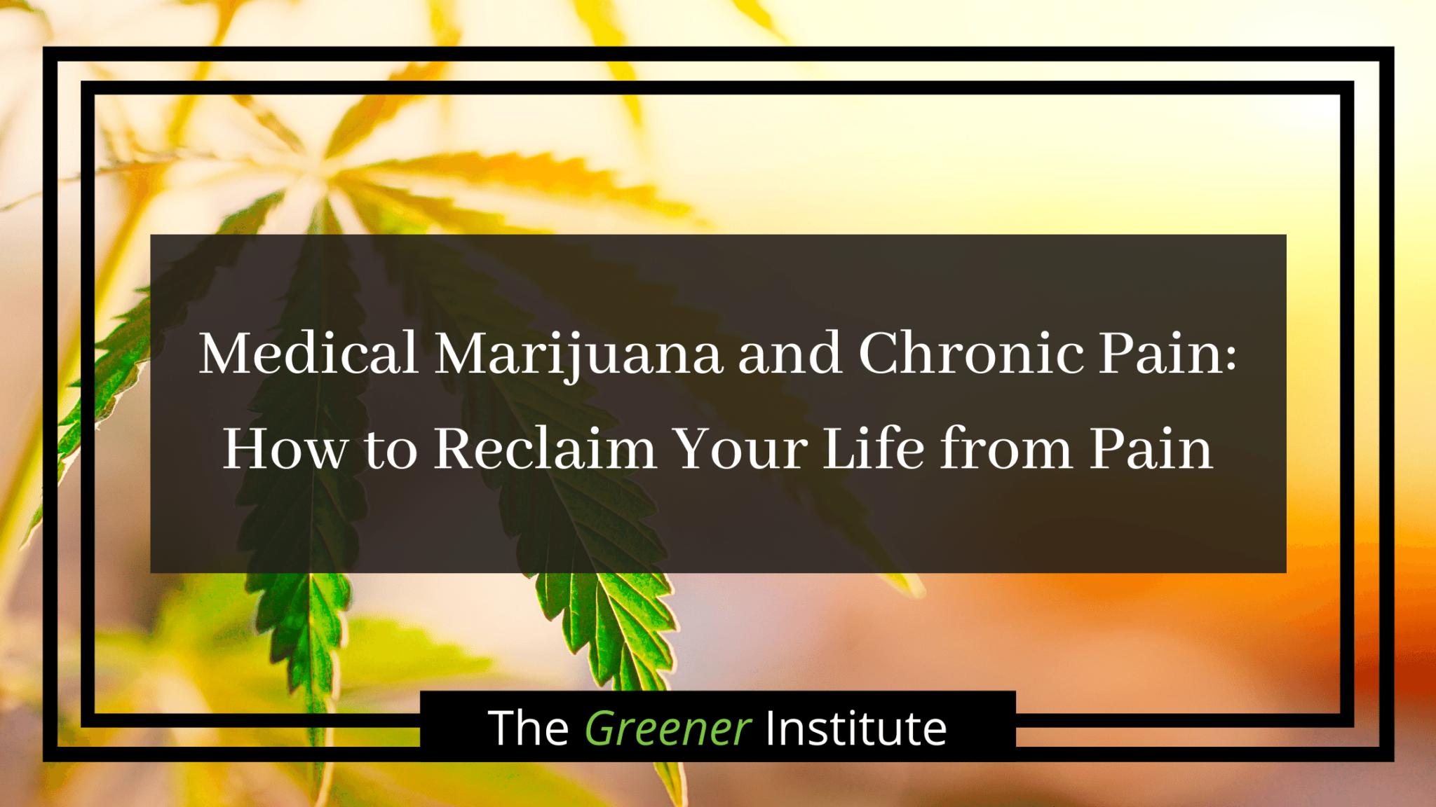 Medical Marijuana and Chronic Pain | The Greener Institute